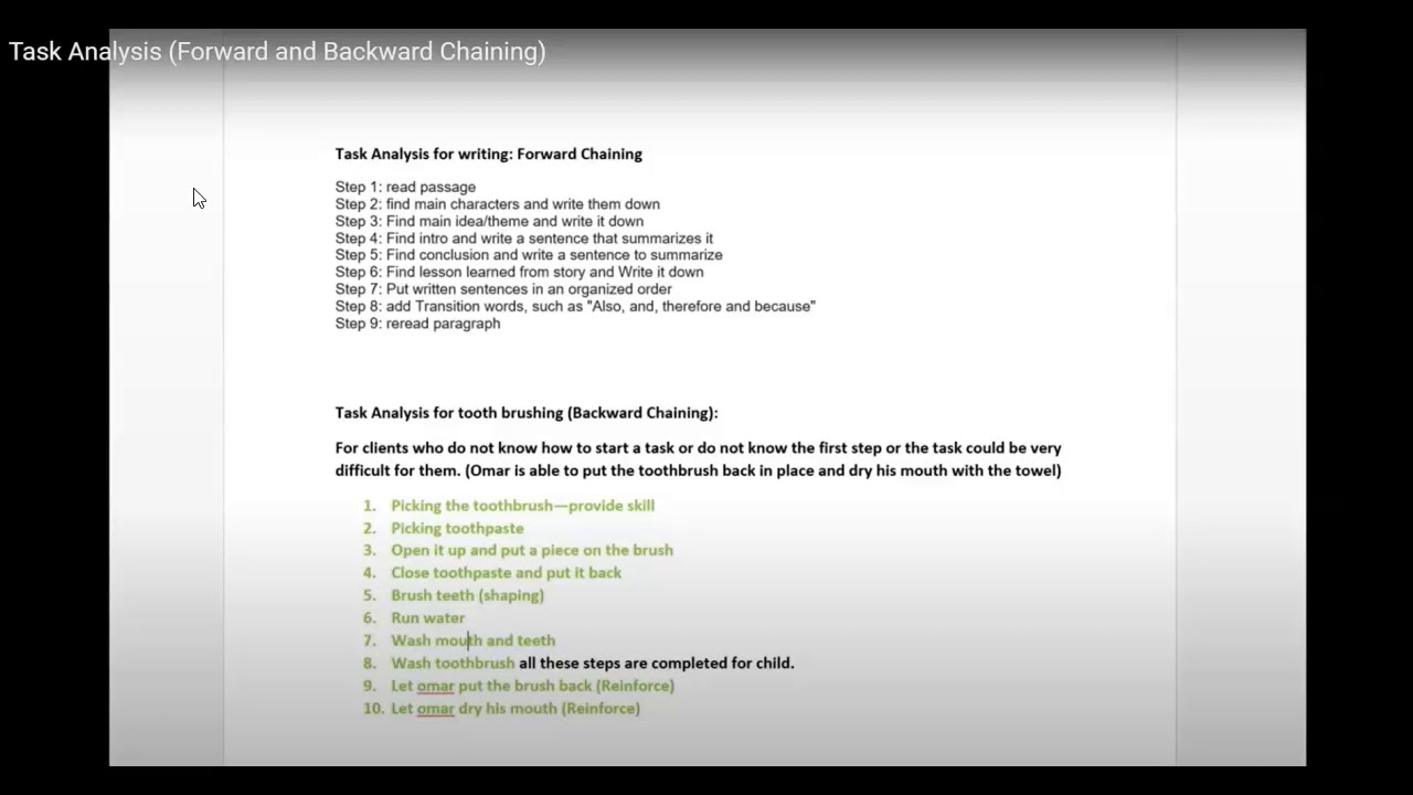 Arabic-Day 13: RBT Competency item 8 (Chaining) - YouTube