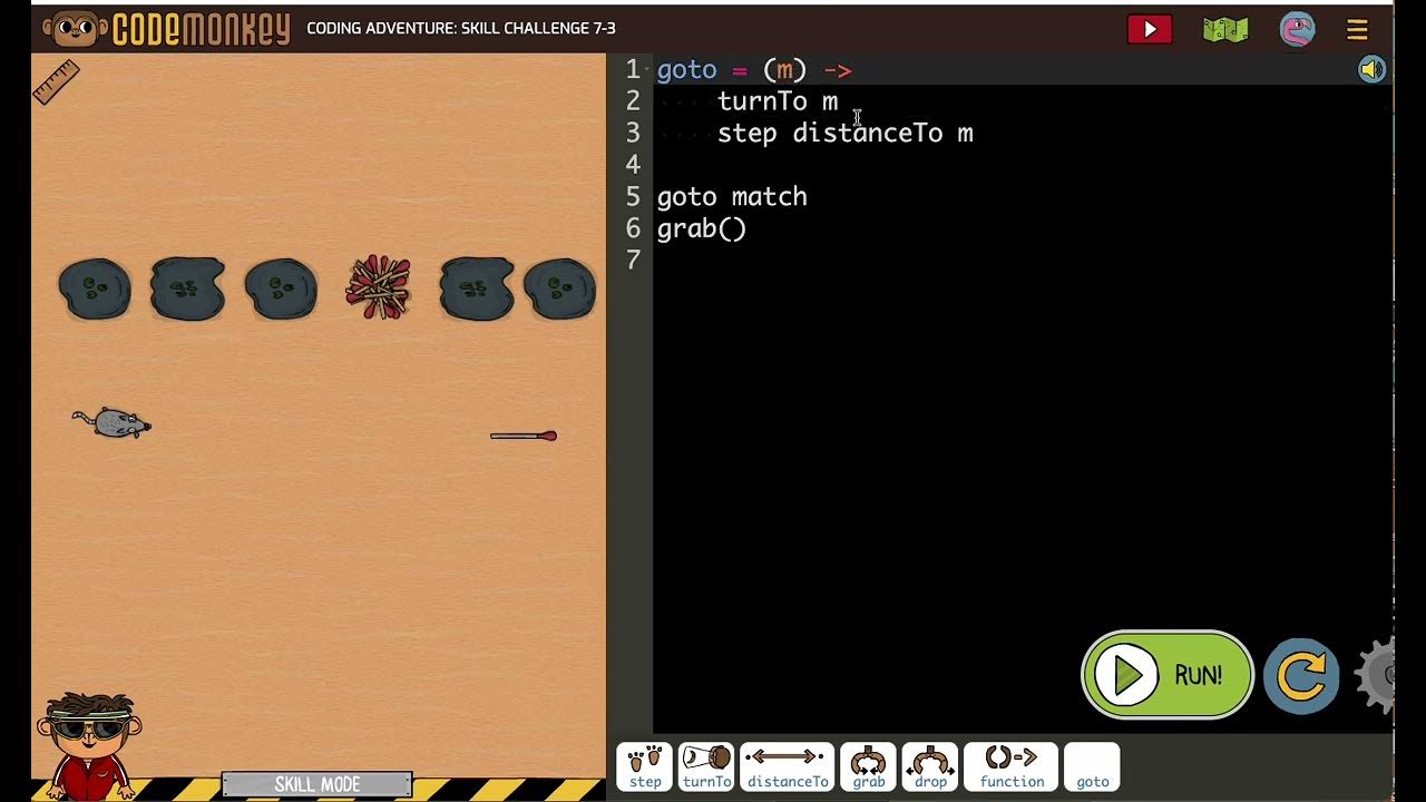 CodeMonkey Skill Mode 7-3 - YouTube