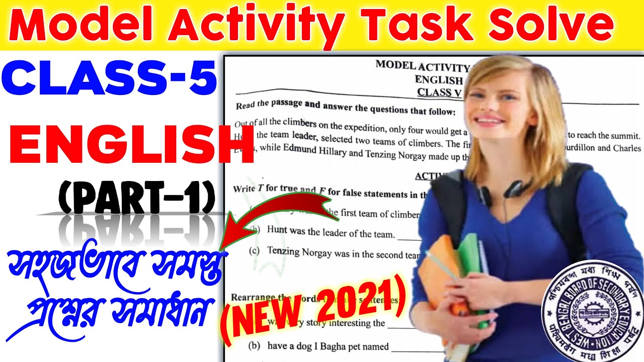 Class 5 English Model Activity Task Part 1 Full Solve | 2021 Model ...