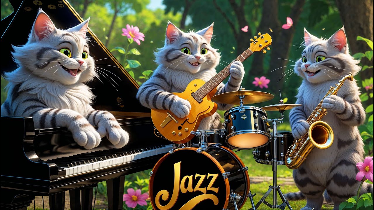 #LIVE 🔴 🎷🐱 Swingin' Felines in Nature: Live Dixieland Jazz for Deep Focus, Productive Work ...