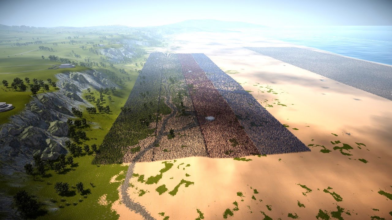 4 LINES OF RANGED SOLDIERS DEFEND THE BEACH AGAINST THE SPARTANS ...