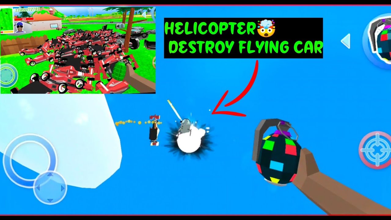 DUDE THEFT WARS HELICOPTER DESTROY FLYING CAR - YouTube