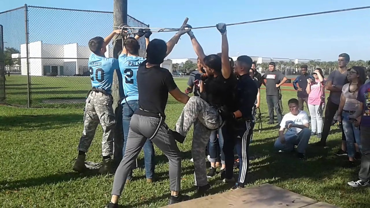 WBHS JROTC Raider Rope Bridge - YouTube