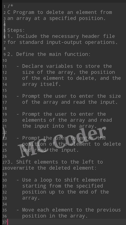 How To Delete An Element From Array C Program To Delete Element At Specified Position From