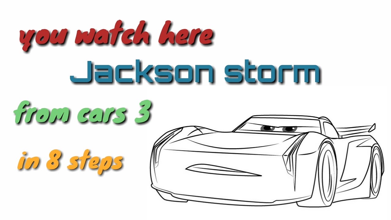 Jackson storm from cars 3 drawing step by step - YouTube