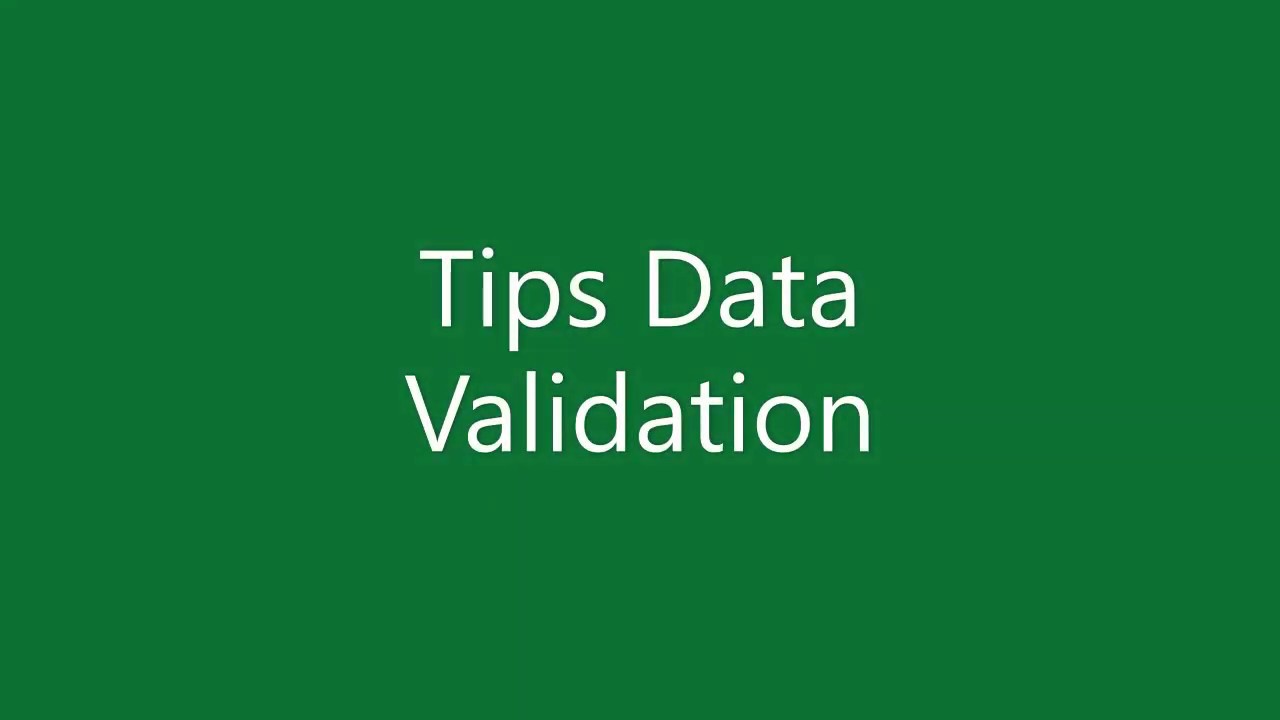 Microsoft Excel : Tips data validation - YouTube