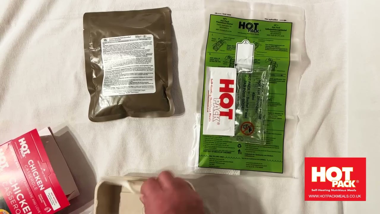 Hot Pack Self Heating Meal in a Box - YouTube