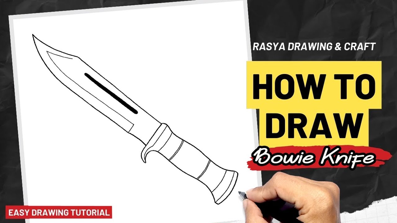How to draw Bowie Knife - YouTube