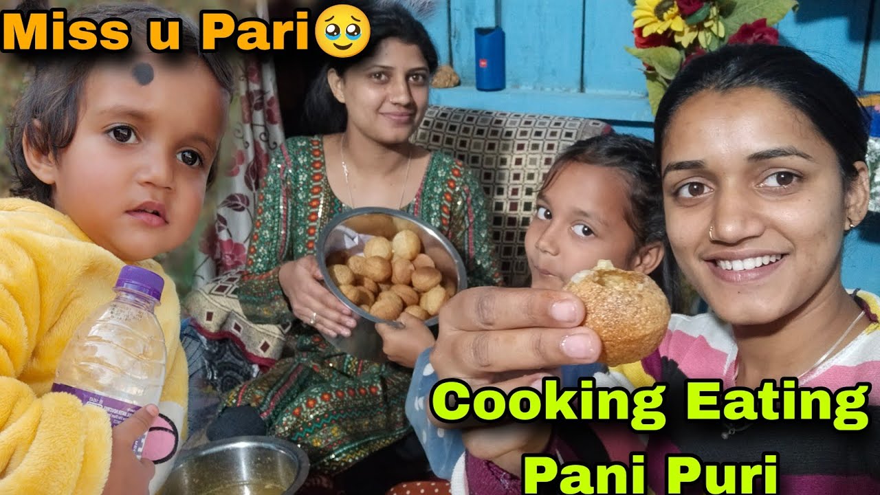 Cooking Eating Pani Puri With Sister || collecting Amla|| Village Life ...