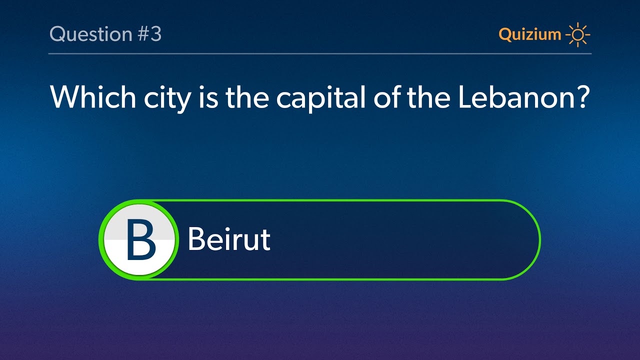 Middle East Quiz Which city is the capital of the Lebanon? and more ...