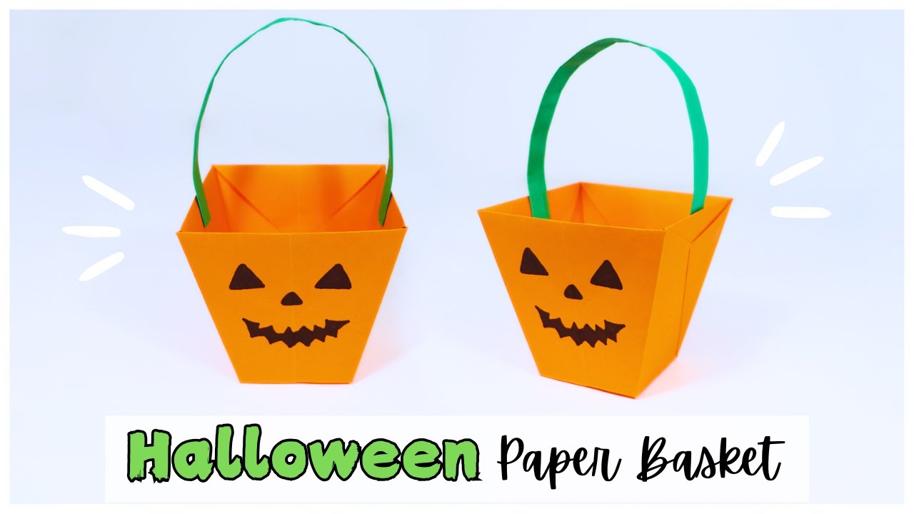 DIY Halloween Paper Basket Tutorial! 🎃 Easy Paper Crafts for Trick or ...