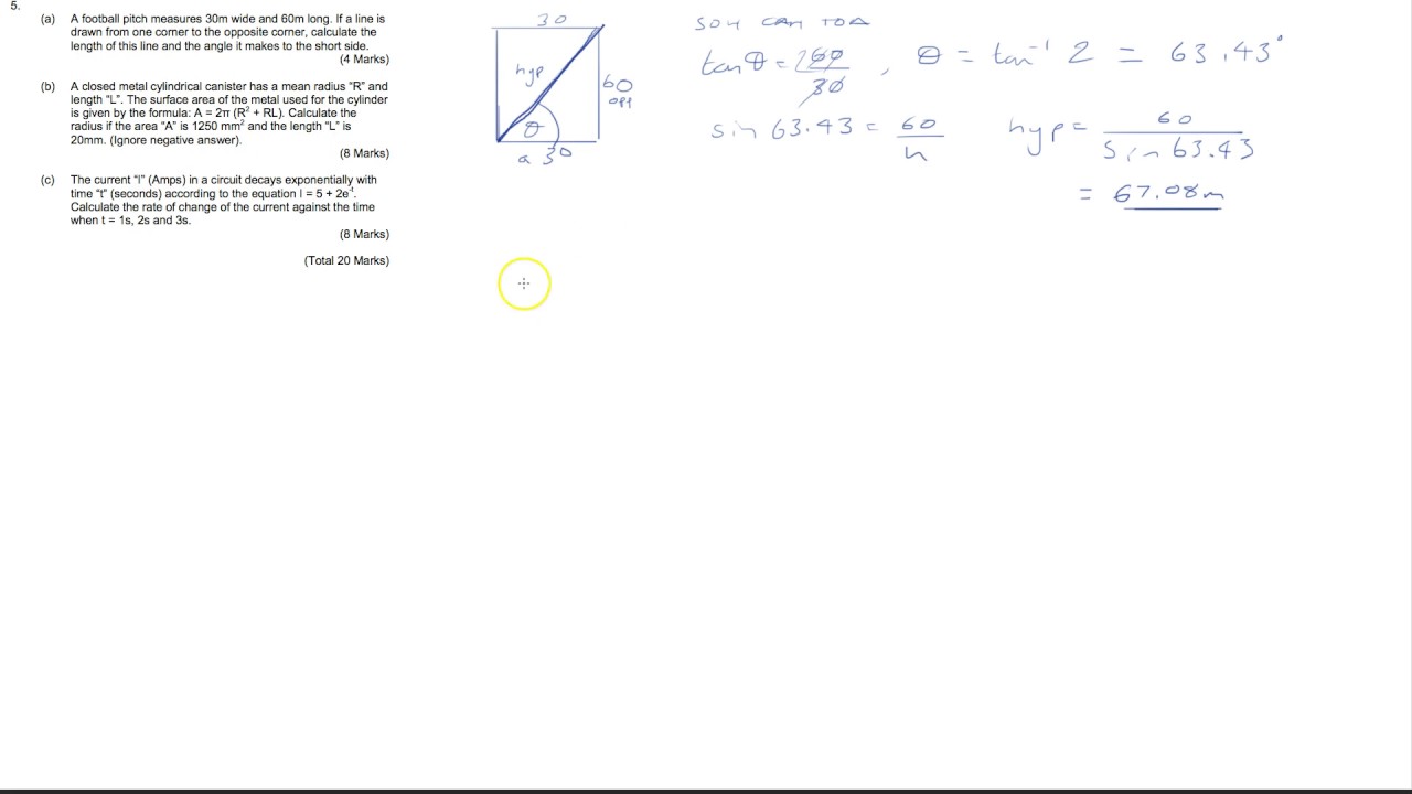 HNC Mechanical Engineering Q5c - Applied Maths Exam (2015) - YouTube