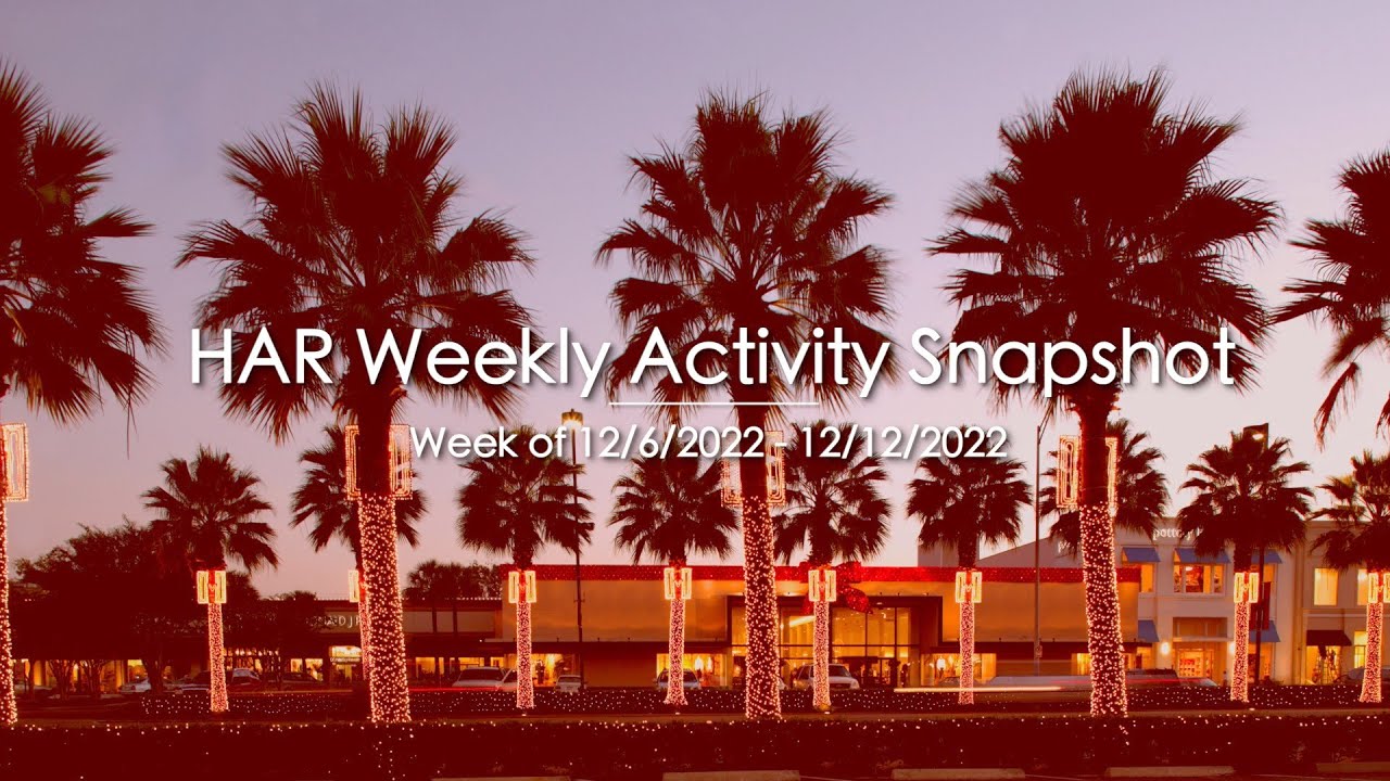 HAR Weekly Activity Snapshot - Week of 12/6/2022 -12/12/2022 - YouTube