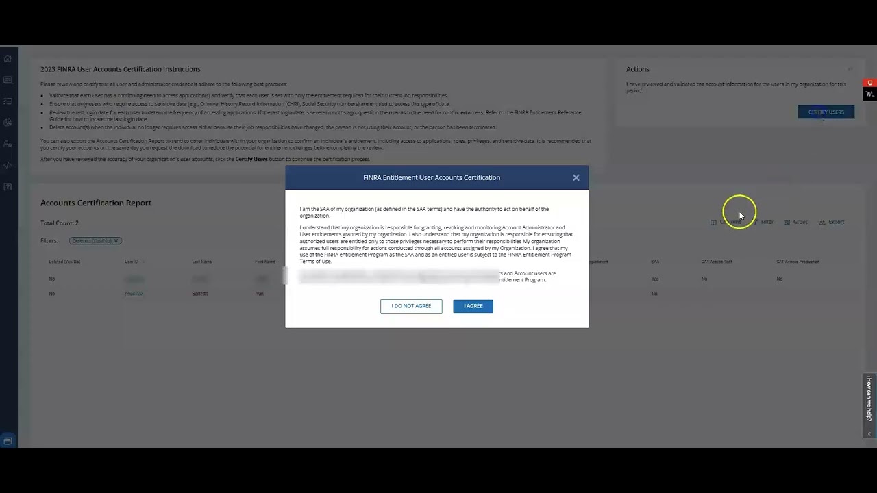 2023 FINRA Annual Entitlement Certification Video - YouTube