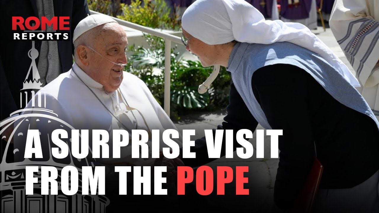 A surprise visit from the Pope two weeks after leaving the hospital ...