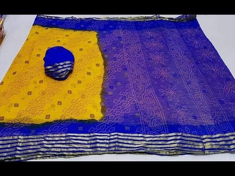 Gujarati Bandhani Sarees With Blouse || Traditional Bandhani Saree ...