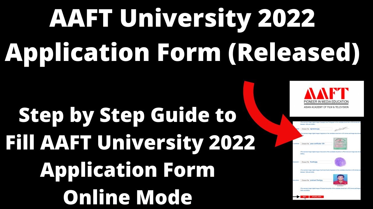 AAFT University 2022 Application Form (Released) - How to Fill AAFT ...
