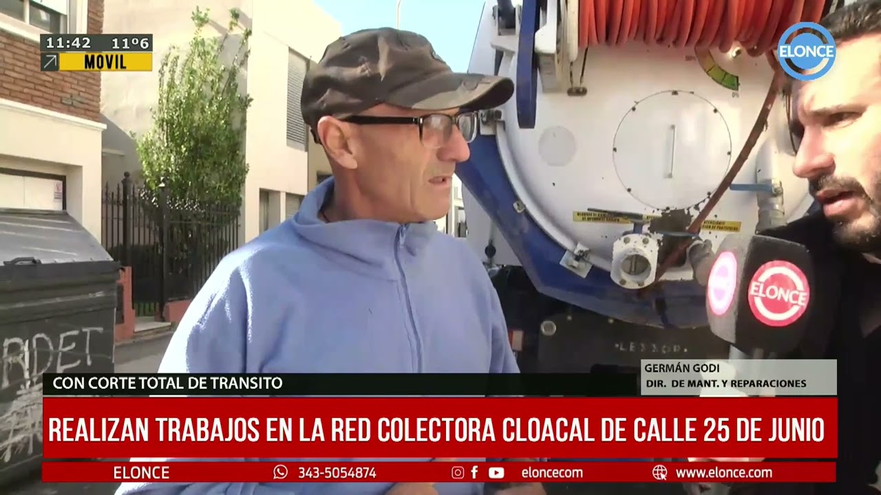Realizan trabajos en la red colectora cloacal de calle 25 de Junio ...