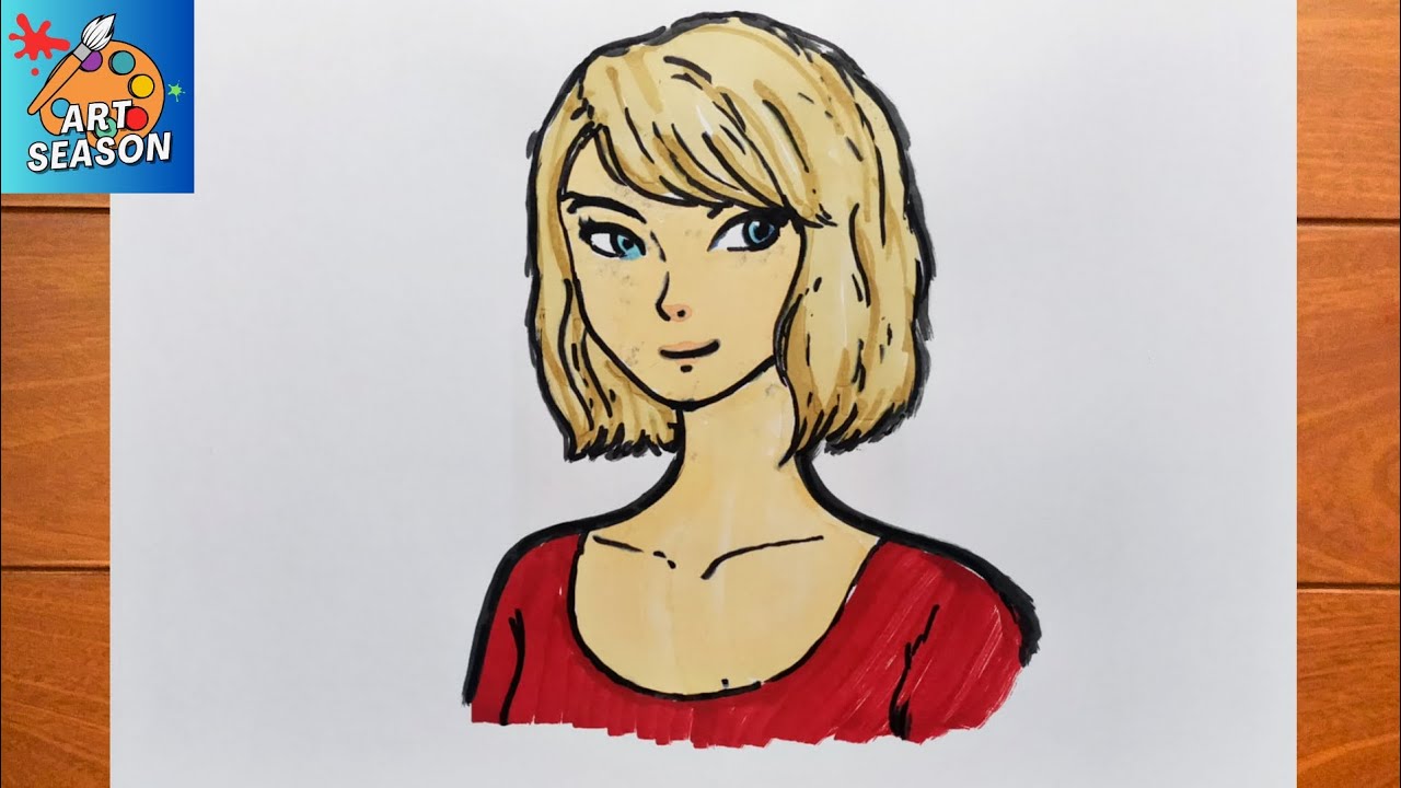 How to Draw Taylor Swift Easy Step by Step - YouTube