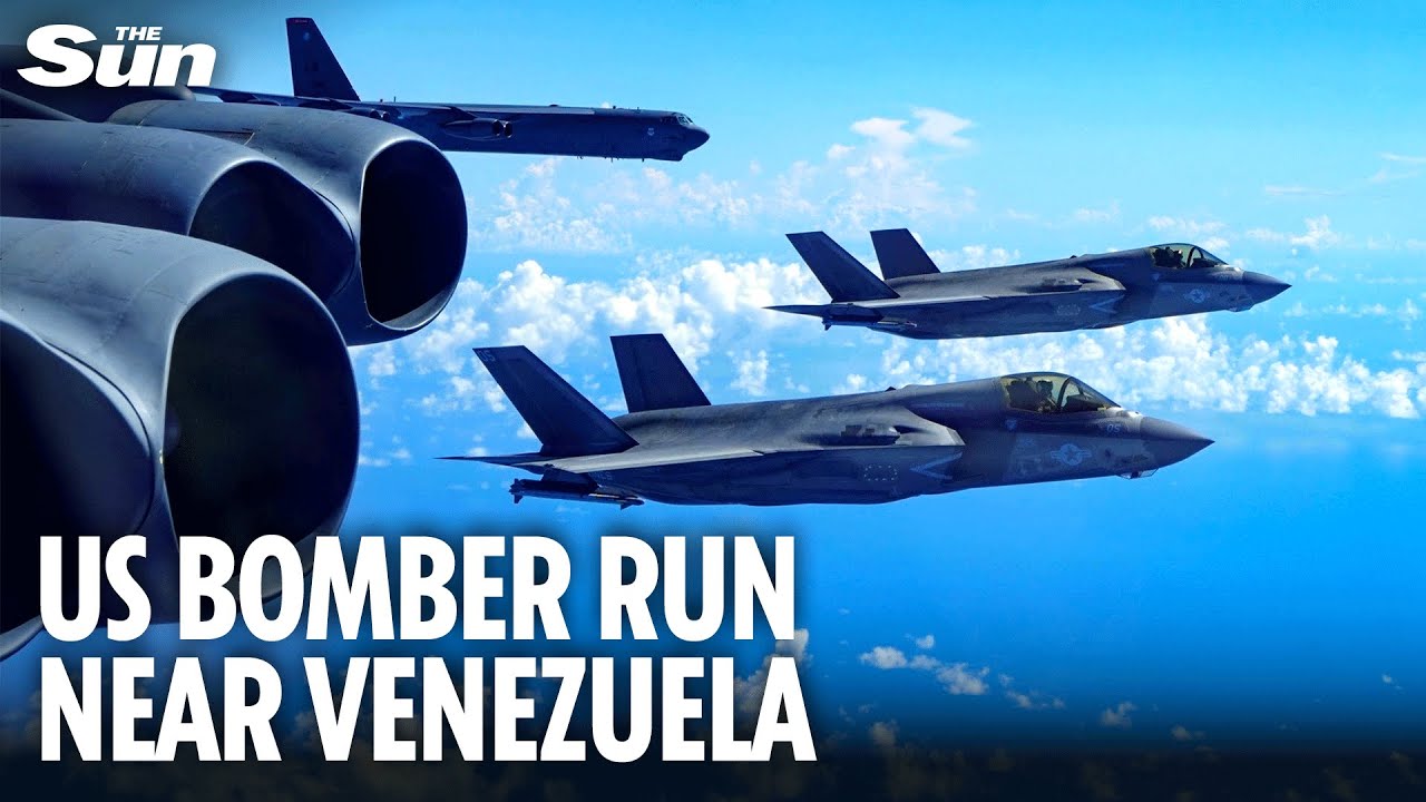 Trump launches BOMBER ATTACK demo near Venezuela with F35 jets and B52s ...