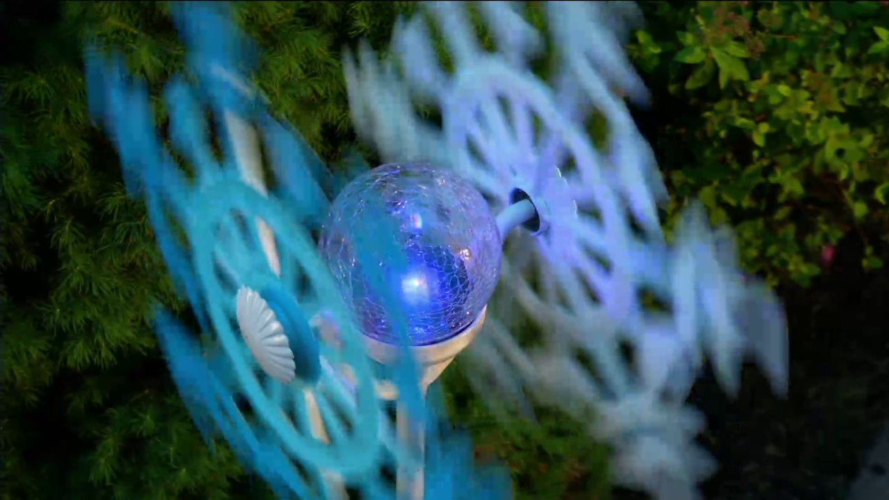 Compass Home 40" Solar Snowflake Wind Spinner with Glass Sphere on QVC ...