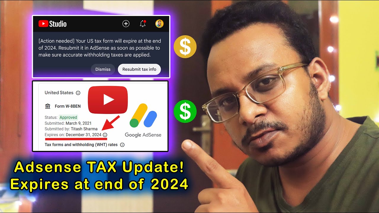 YouTube's US Tax Info is expiring in 2024! How To Update/Fix This 😓 ...