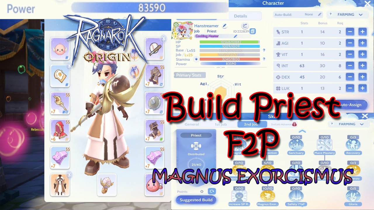 BUILD SEDERHANA PRIEST F2P ( STATS, SKILL, CORE, FEATHER ) DIVINE POWER ...