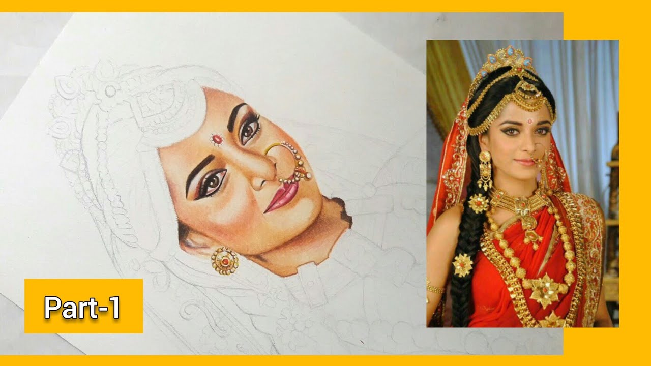 Draupadi Drawing with Colour Pencil | Mahabharat | Pooja Sharma / Part ...