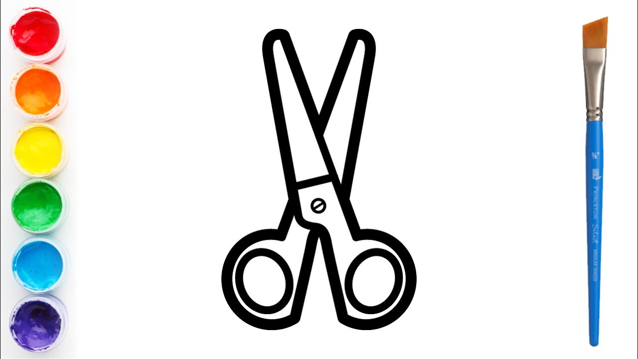 How to draw a Scissors for kids | Scissors Easy Draw Tutorial #scissors ...