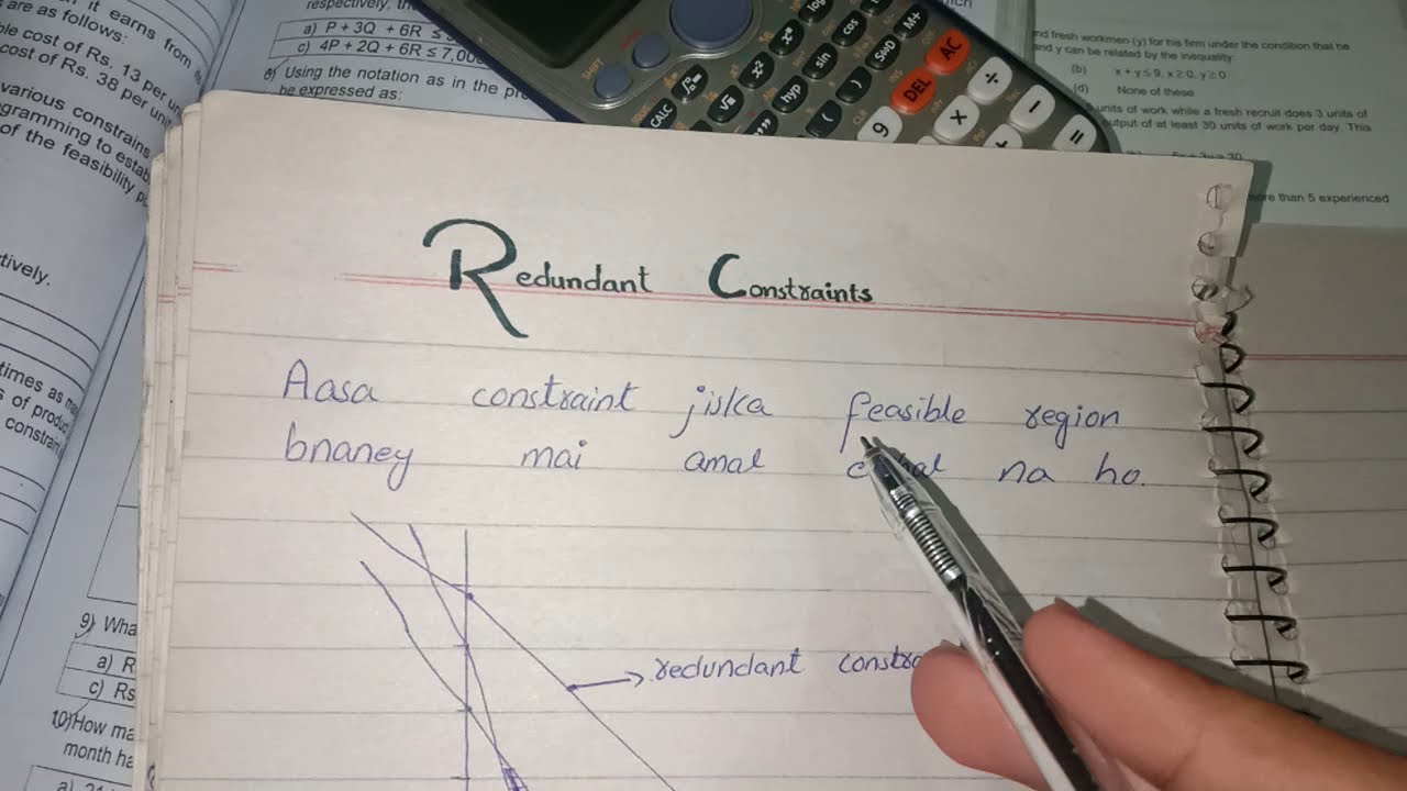 Redundant constraints - Linear programming [urdu-hindi] - YouTube