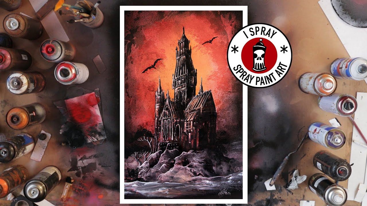 Gothic Manor. SPRAY PAINT ART by I Spray. - YouTube