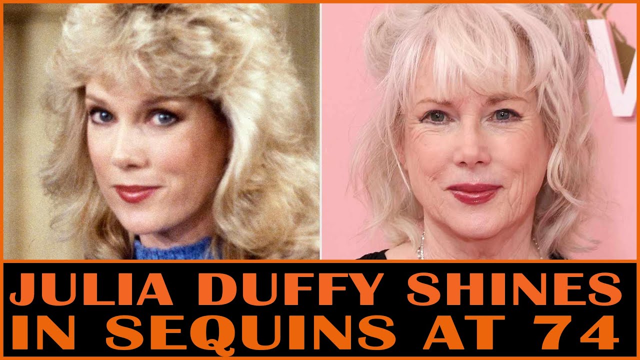 Julia Duffy Shines in Sequins and Black Mini Skirt at 74 - YouTube