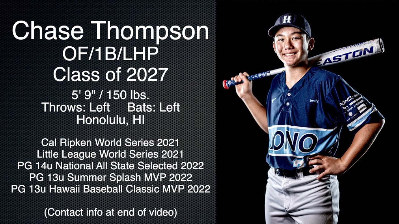 Chase Thompson (Hawaii)- OF/ 1B/ LHP Baseball recruiting video - YouTube
