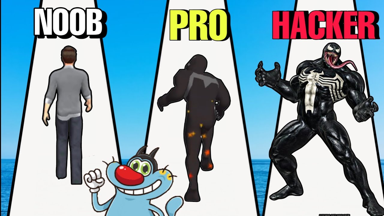 Noob vs Pro vs Hacker in hero challenge with oggy and jack - YouTube