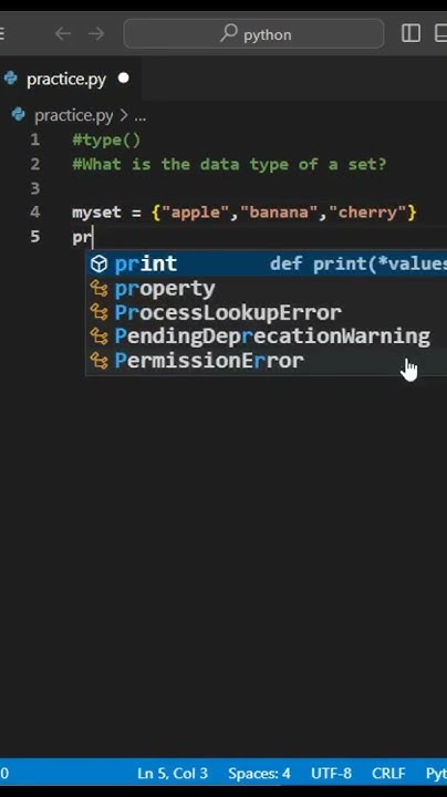 What is a data type of a set ? #python #pythonprogramming #coding #code #programming # ...