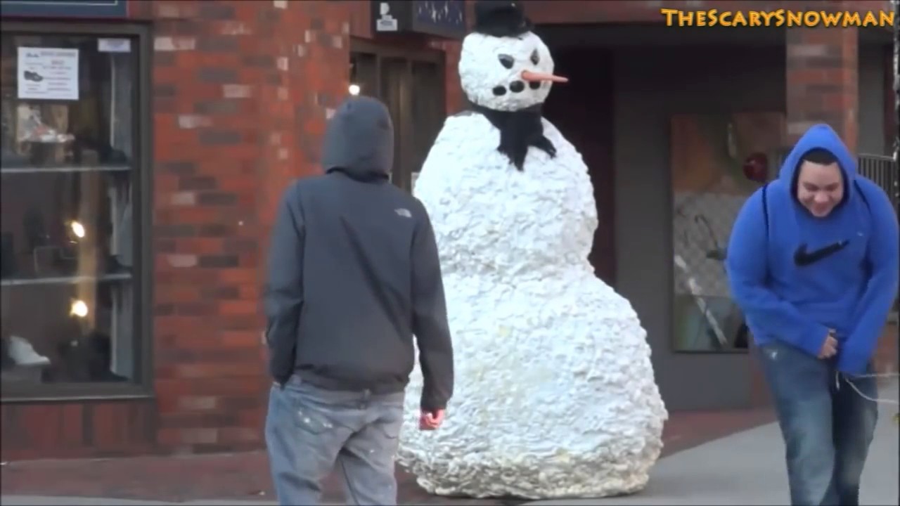 Snowman Prank very funny - YouTube