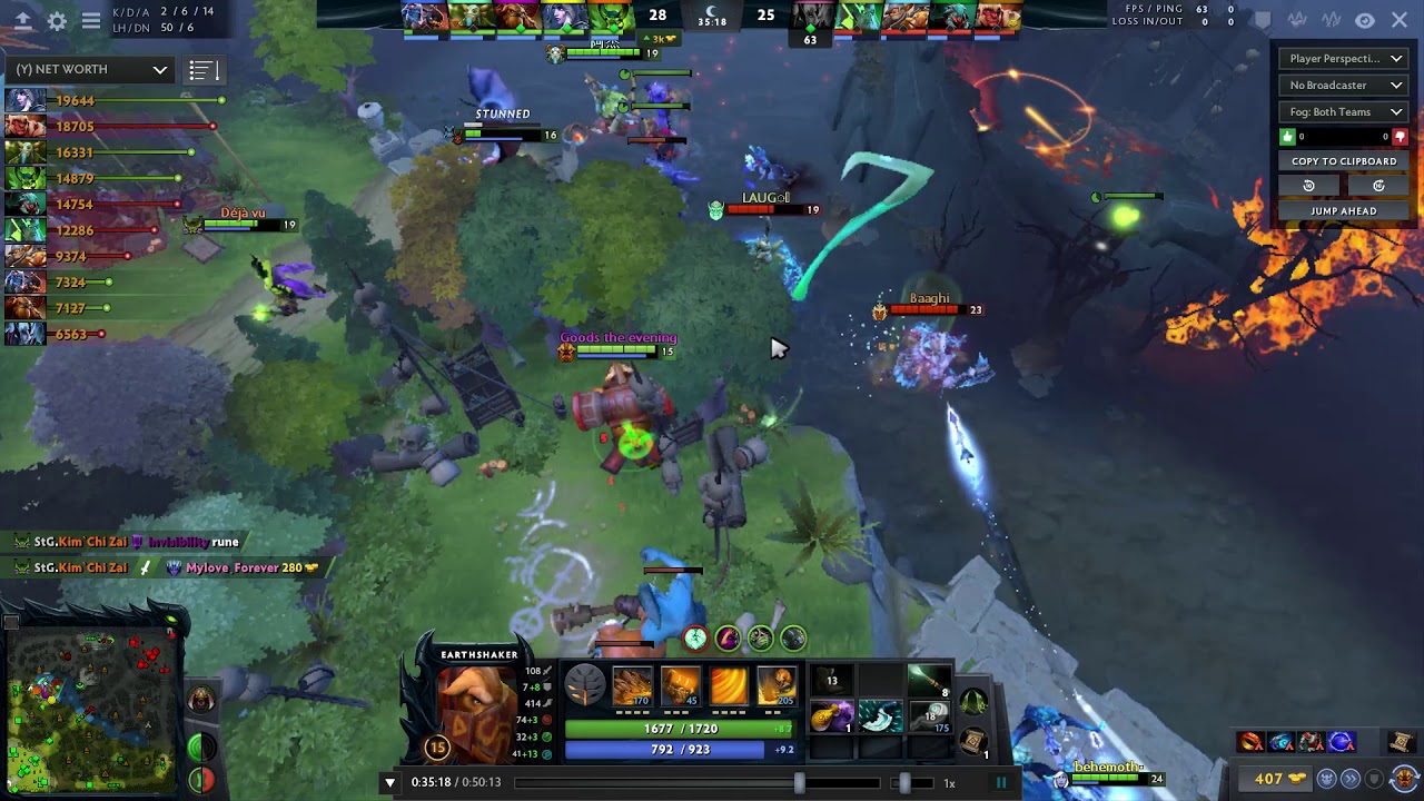 Earthshaker rosh pit team fight (Dota 2) - YouTube