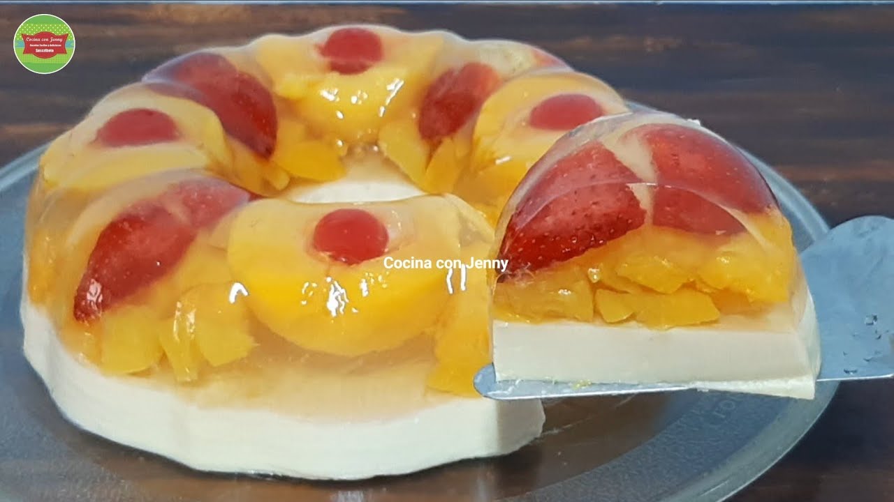Postre de gelatina de frutas encapsulada y 3 leches fácil y delicioso ...