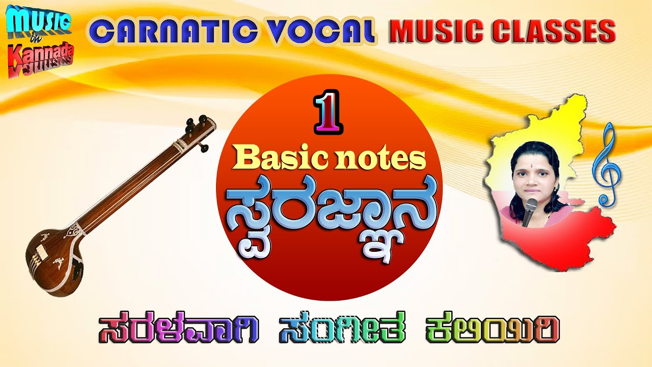 Introduction to Carnatic music | Sapta swaras | Music in kannada swara ...