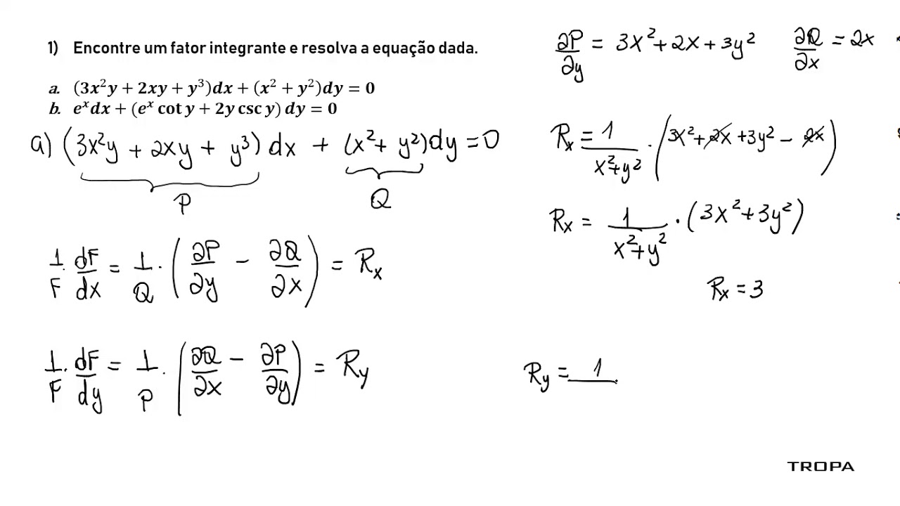 Aula 14 - Equações diferenciais: fator integrante - YouTube