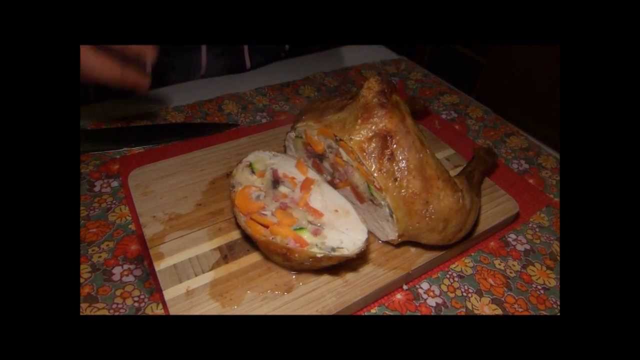 Frango desossado e recheado assado inteiro - Receitas Carnes Ep.10 ...