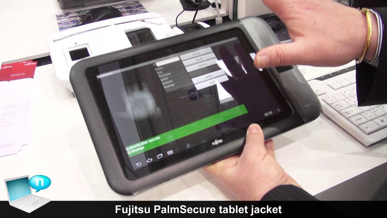 Fujitsu PalmSecure tablet jacket for Stylistic M702 - YouTube