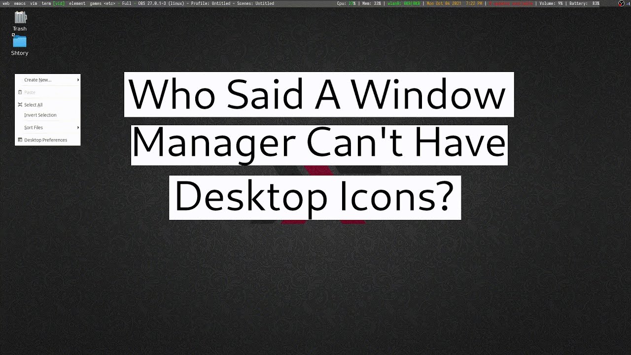 Desktop Icons With the PCManFM File Manager - YouTube