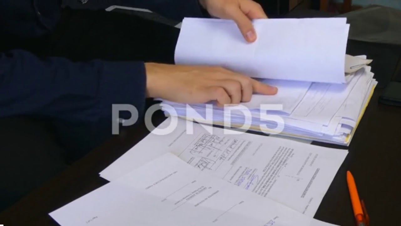 Man Checking A Stack Of Documents - Stock Footage - YouTube