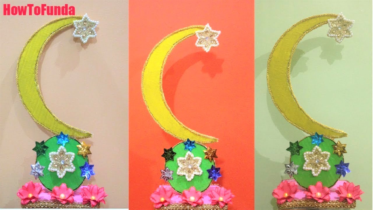 moon craft ideas with Cardboard | DIY showpiece | Best out of waste ...