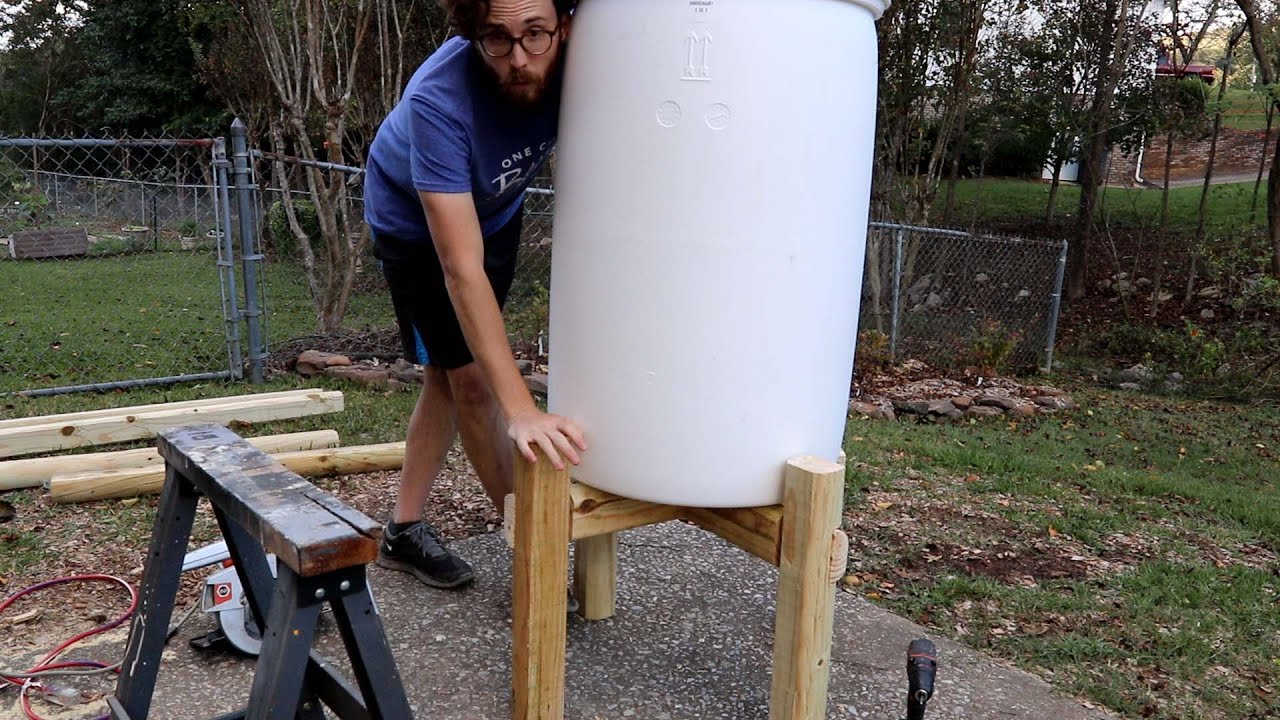 Building A Water Barrel Stand \\ Vlog #84 - YouTube