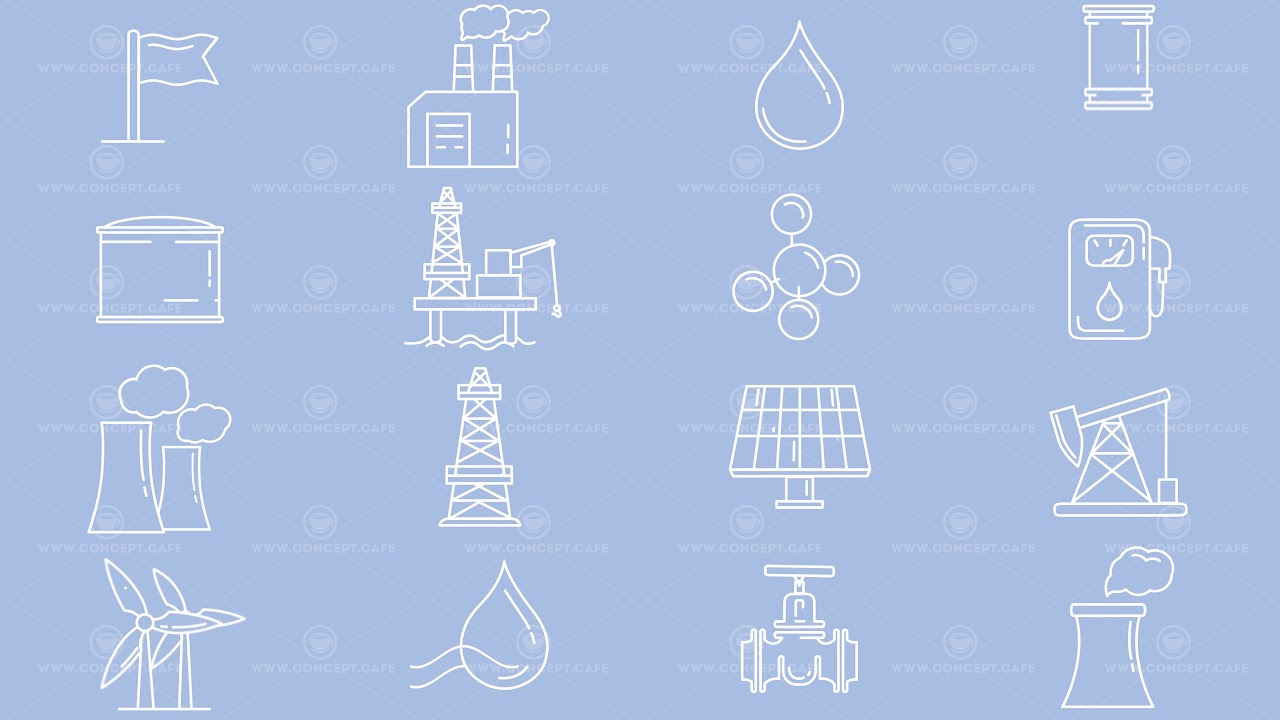 Industrial and infrastructural objects, set of line icons - YouTube