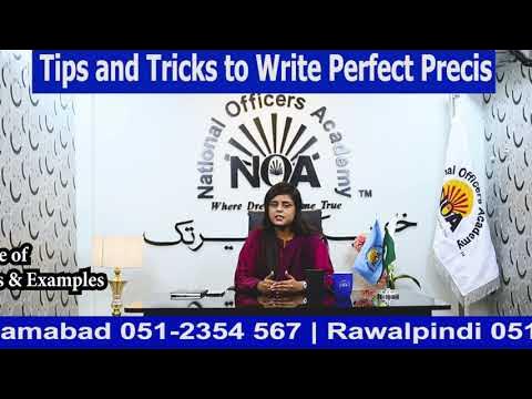 Tips & Tricks for Write a Perfect Precis in CSS/PMS Exams | Ma'am Saher Saleem CSS-2018 ...