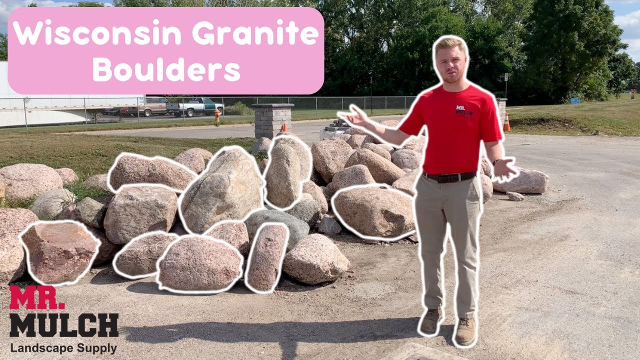 Wisconsin Granite Boulders - Natural Stone Steps at Mr. Mulch Landscape ...