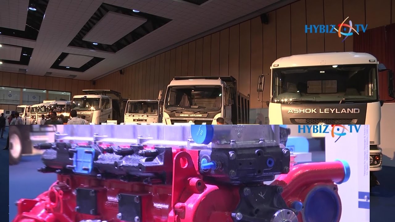 Ashok Leyland Showcases BS4 Engines Trucks | hybiz - YouTube